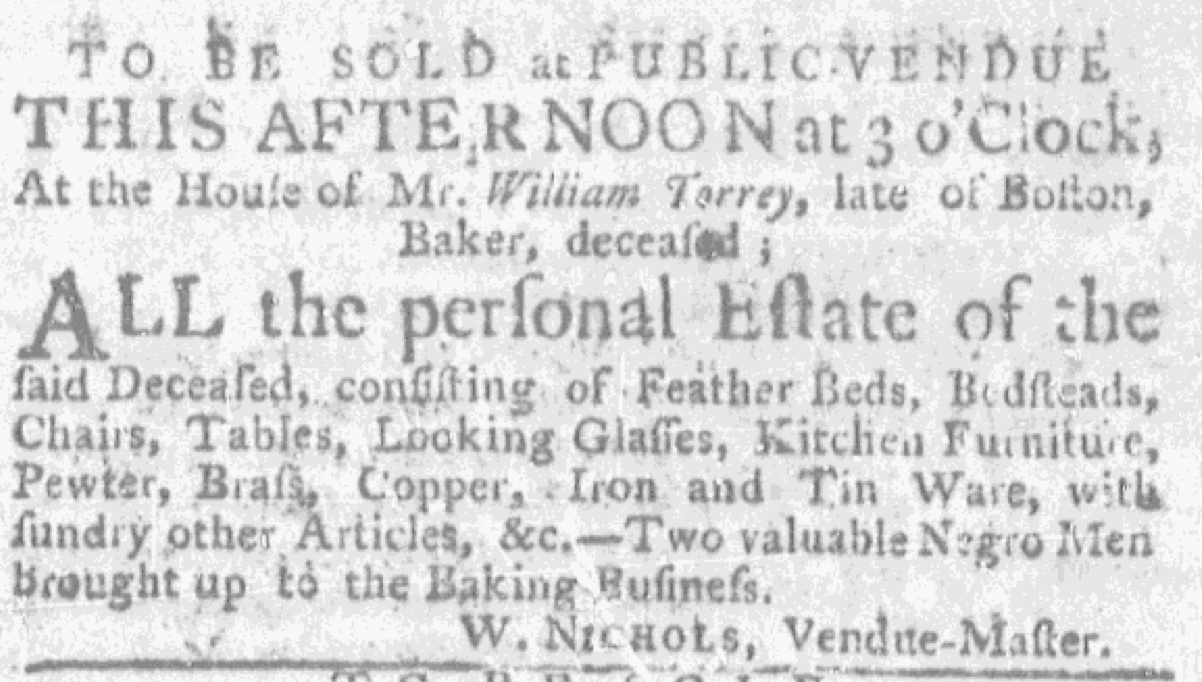 Slavery Advertisements Published July 12, 1770 | The Adverts 250 Project