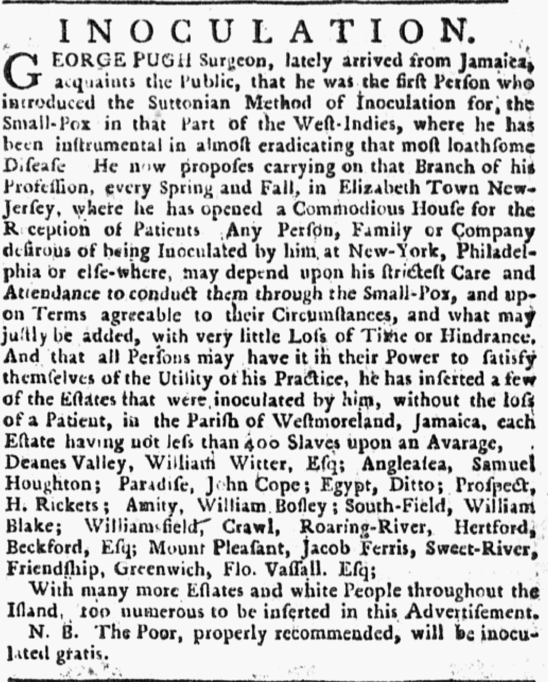 Slavery Advertisements Published August 2, 1770 | The Adverts 250 Project