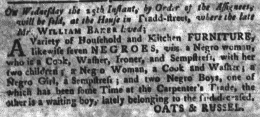 Slavery Advertisements Published July 24, 1770 | The Adverts 250 Project