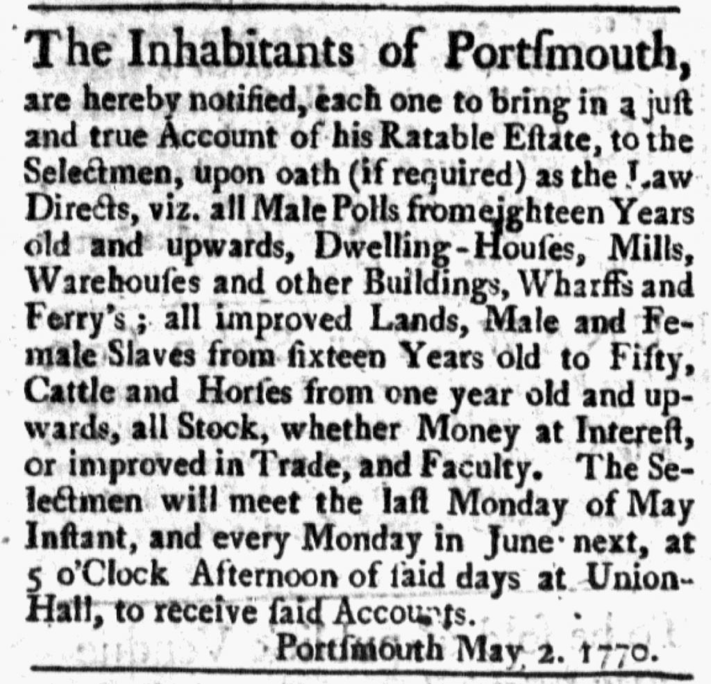 Slavery Advertisements Published June 15, 1770 | The Adverts 250 Project