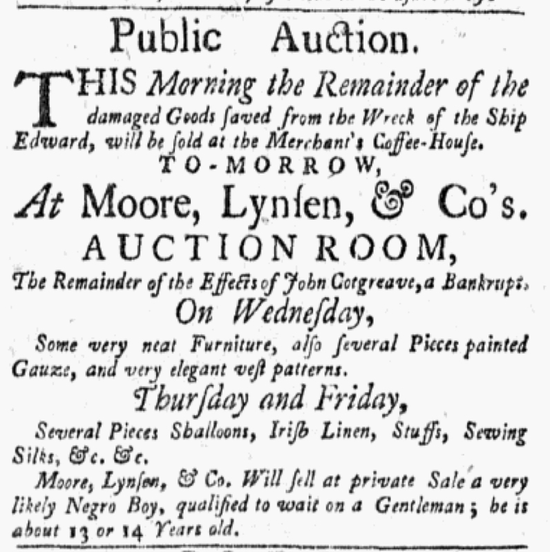 Slavery Advertisements Published June 18, 1770 | The Adverts 250 Project
