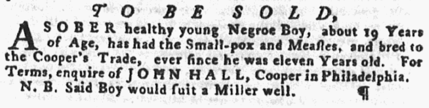 Slavery Advertisements Published June 7, 1770 | The Adverts 250 Project
