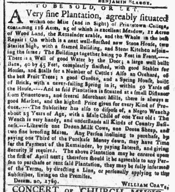 Slavery Advertisements Published January 1, 1770 | The Adverts 250 Project