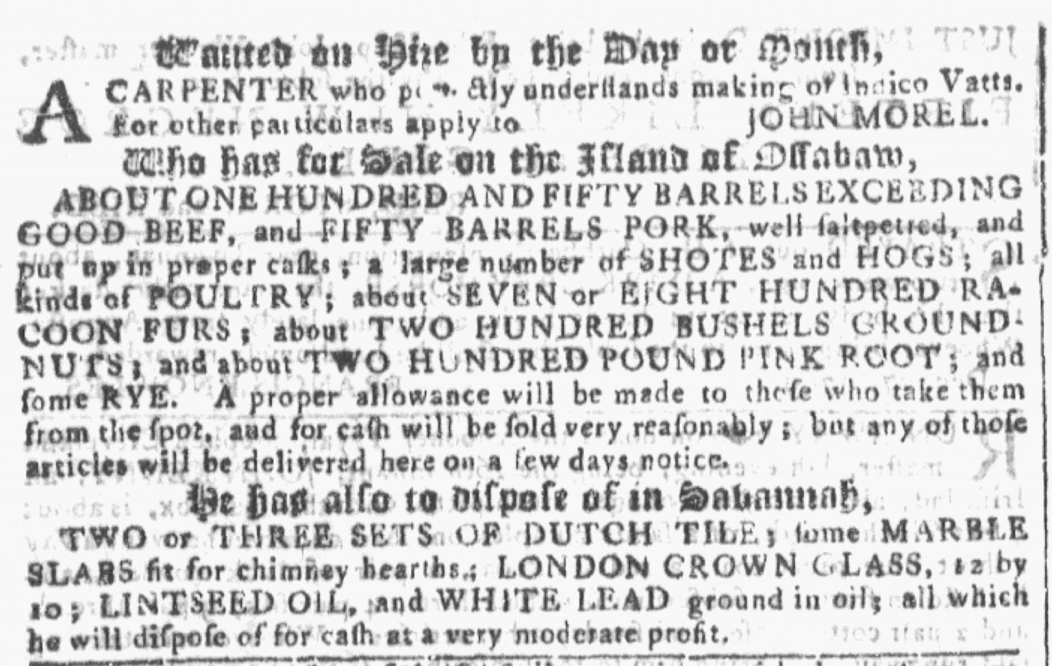 Slavery Advertisements Published January 3, 1770 | The Adverts 250 Project