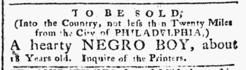 Slavery Advertisements Published January 8, 1770 | The Adverts 250 Project