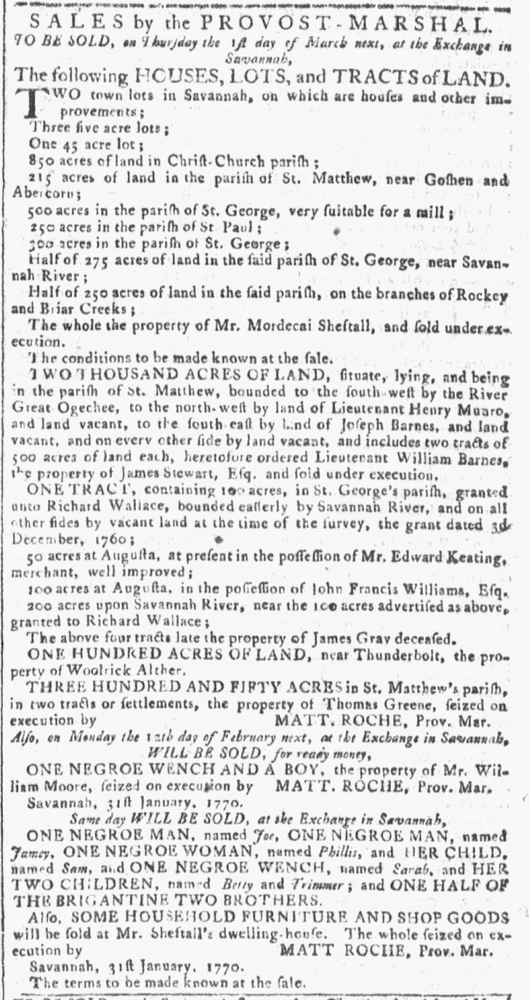 Slavery Advertisements Published January 31, 1770 | The Adverts 250 Project