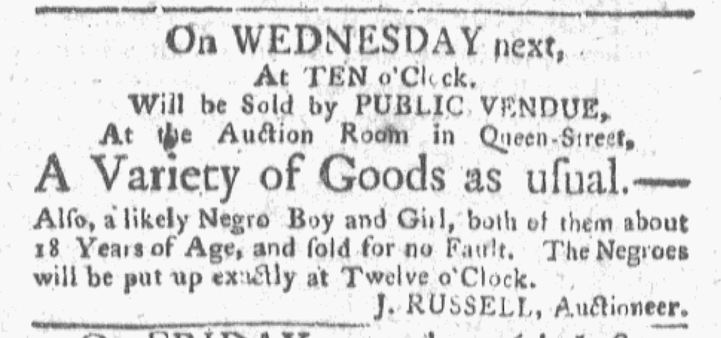 Slavery Advertisements Published February 12, 1770 | The Adverts 250 ...