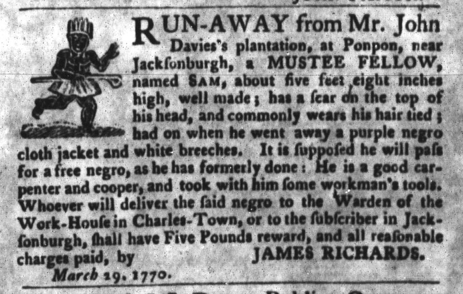 Slavery Advertisements Published April 3, 1770 | The Adverts 250 Project