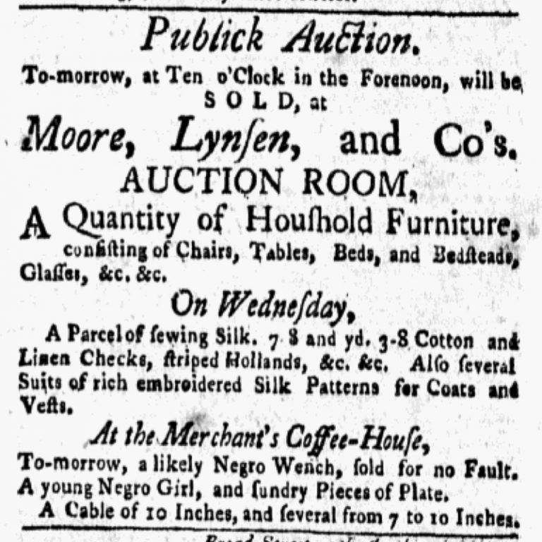 Slavery Advertisements Published April 9, 1770 | The Adverts 250 Project