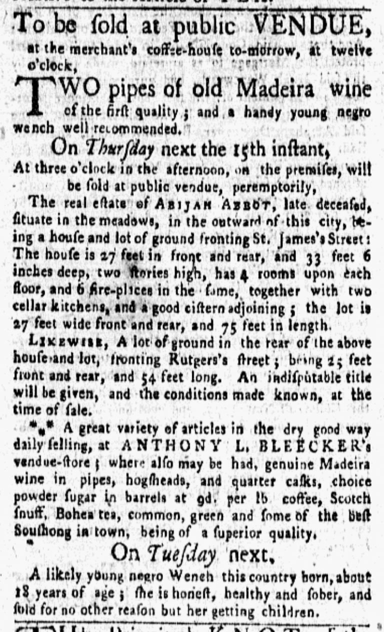 Slavery Advertisements Published March 12, 1770 | The Adverts 250 Project