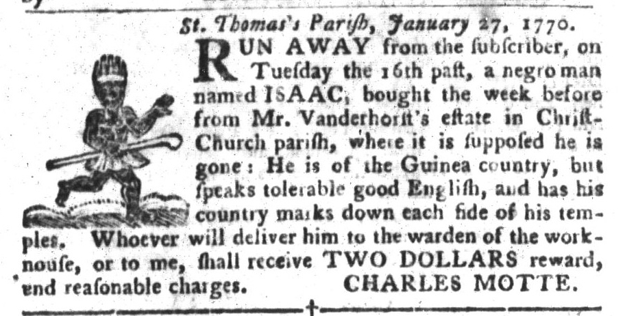 Slavery Advertisements Published March 13, 1770 | The Adverts 250 Project