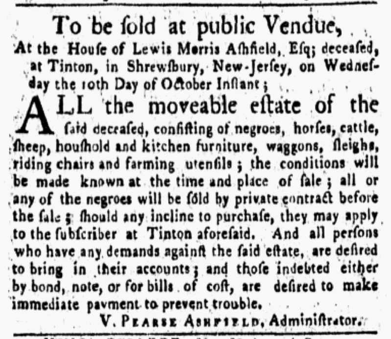 Slavery Advertisements Published October 1, 1770 | The Adverts 250 Project