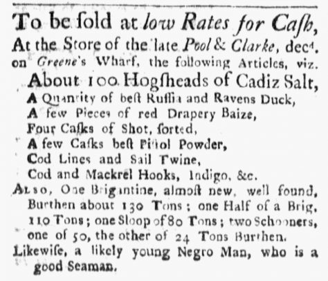 Slavery Advertisements Published October 8, 1770 | The Adverts 250 Project