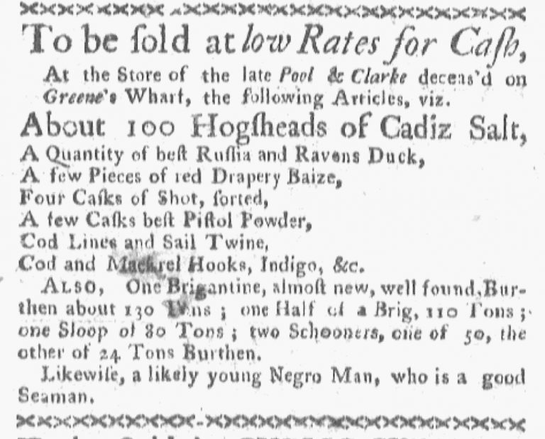 Slavery Advertisements Published October 8, 1770 | The Adverts 250 Project