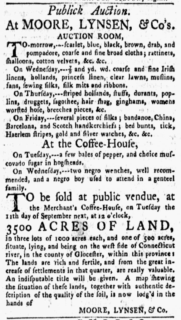 Slavery Advertisements Published September 3, 1770 | The Adverts 250 ...