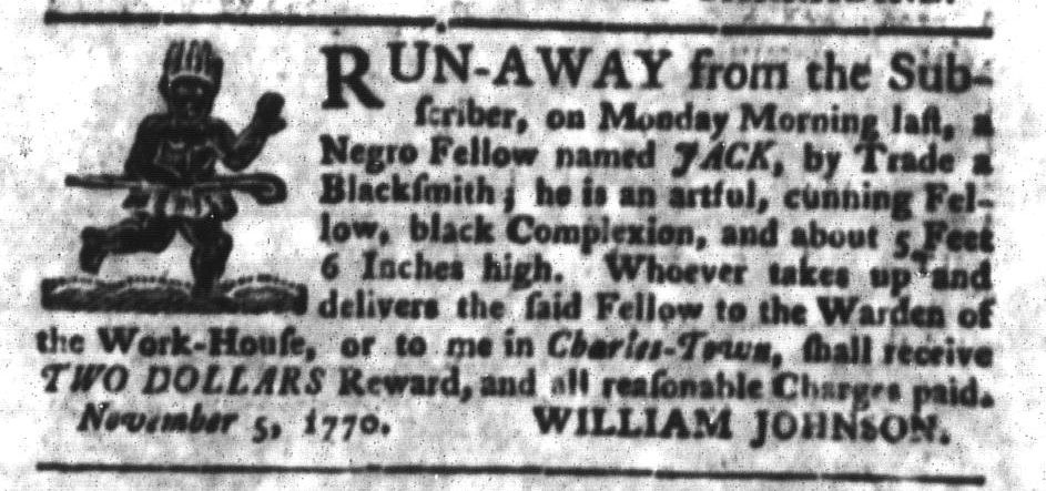 Slavery Advertisements Published November 6, 1770 | The Adverts 250 Project