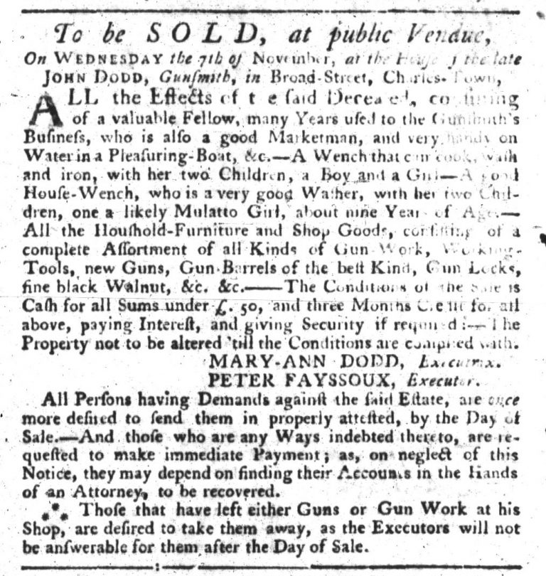 Slavery Advertisements Published October 25, 1770 | The Adverts 250 Project