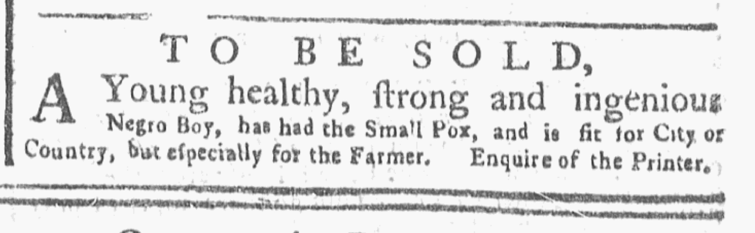 Slavery Advertisements Published May 14, 1770 | The Adverts 250 Project