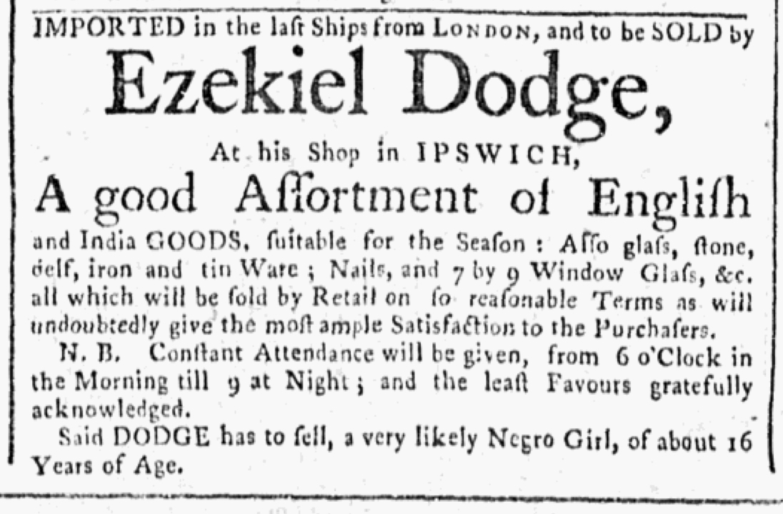 Slavery Advertisements Published May 26, 1772 | The Adverts 250 Project