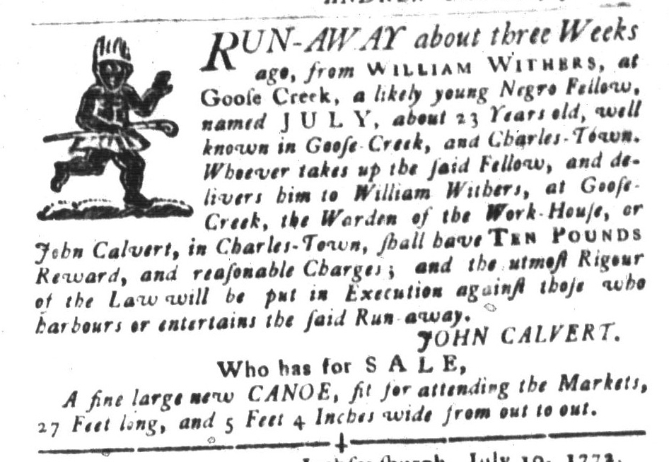 Slavery Advertisements Published August 25, 1772 | The Adverts 250 Project