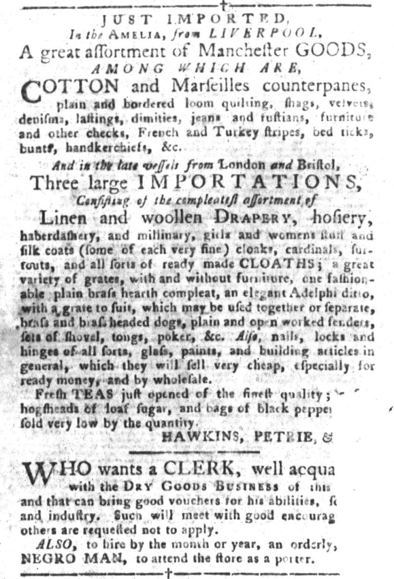 Slavery Advertisements Published October 13, 1772 | The Adverts 250 Project