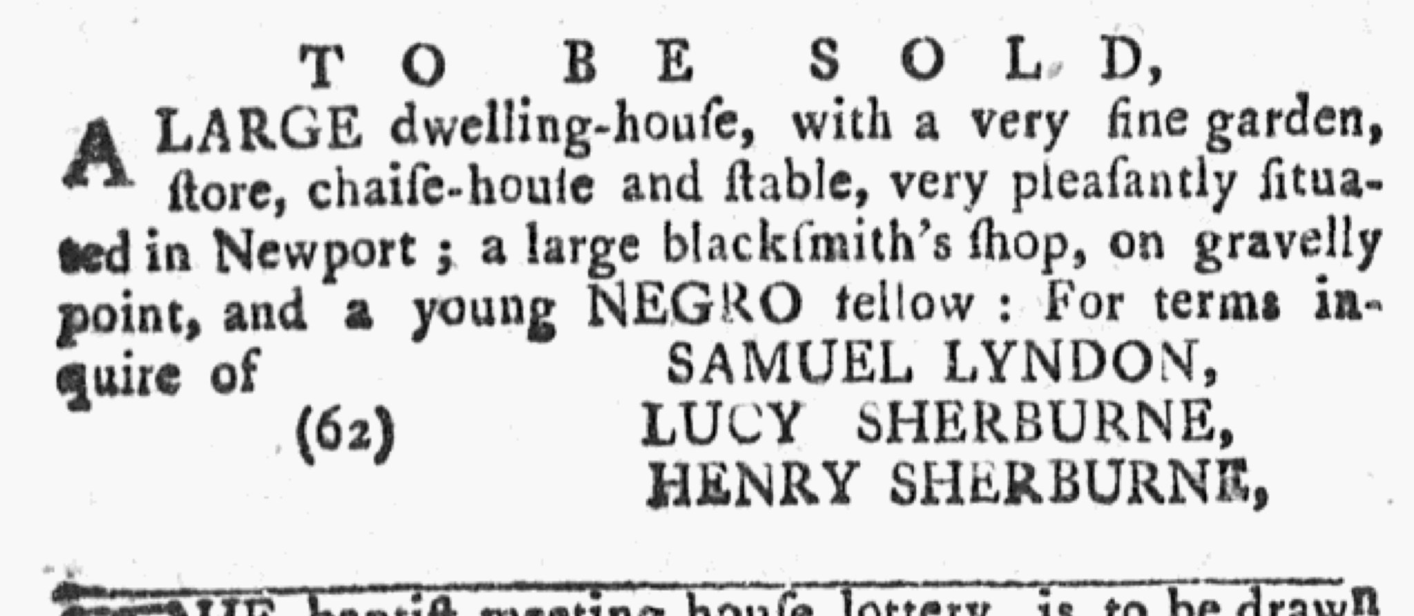 Slavery Advertisements Published April 19, 1773 | The Adverts 250 Project