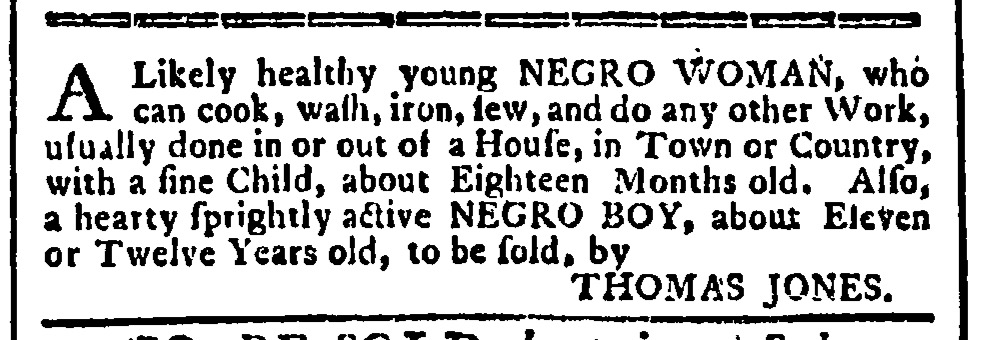 Slavery Advertisements Published September 9, 1773 | The Adverts 250 ...