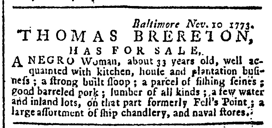 Slavery Advertisements Published November 13, 1773 | The Adverts 250 ...