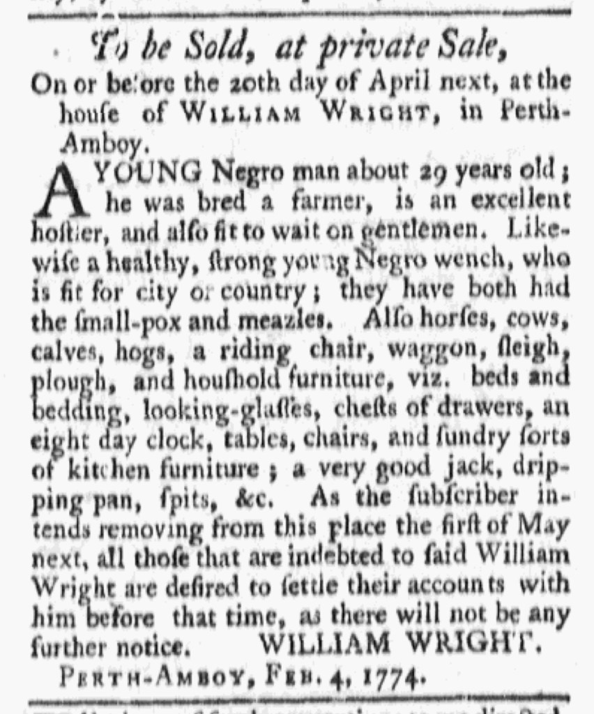 Slavery Advertisements Published February 10, 1774 | The Adverts 250 ...