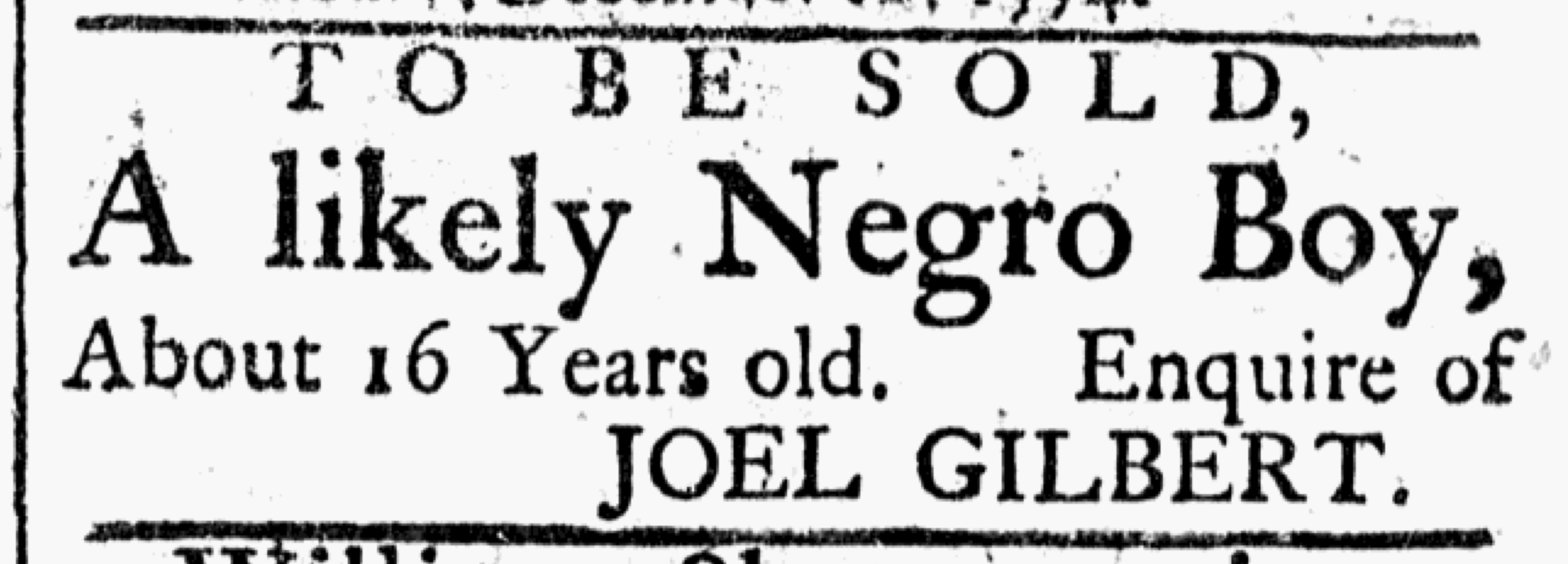 Slavery Advertisements Published January 11, 1775 | The Adverts 250 Project