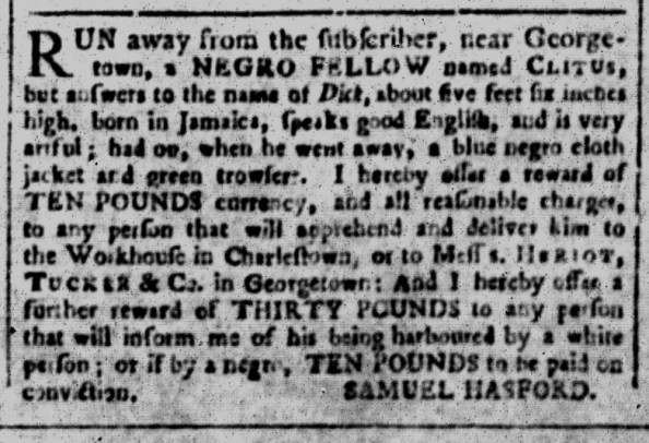 Slavery Advertisements Published June 9, 1775 | The Adverts 250 Project