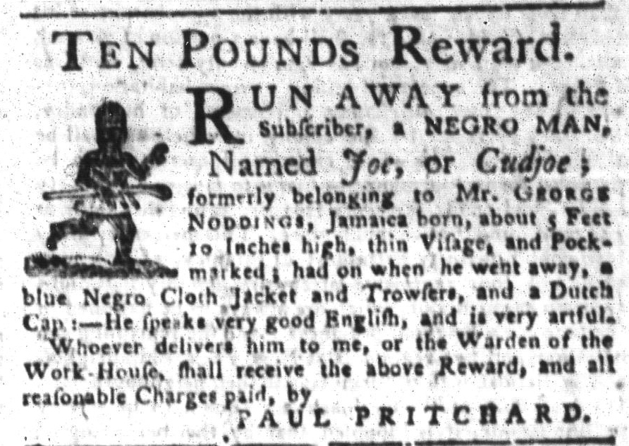 Slavery Advertisements Published October 3, 1775 | The Adverts 250 Project