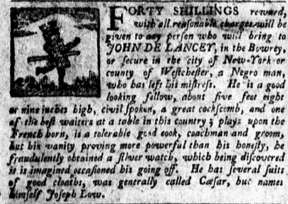 Slavery Advertisements Published October 30, 1775 | The Adverts 250 Project
